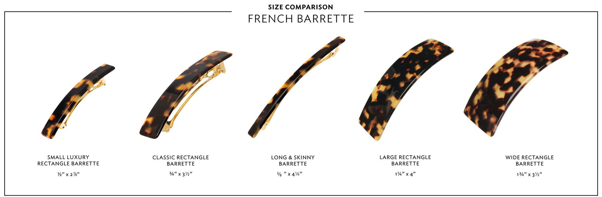 Classic Rectangle Barrette, French style barrette clasp, Ginger ...