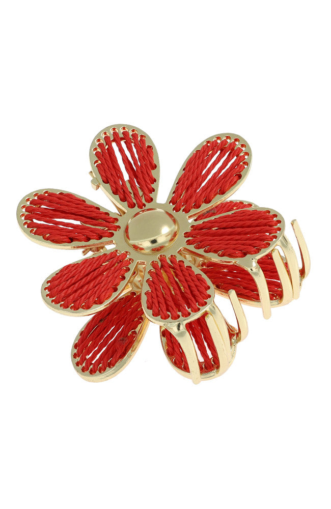 L. Erickson Posey Claw Clip | Floral Gold Metal Hair Claw — France Luxe