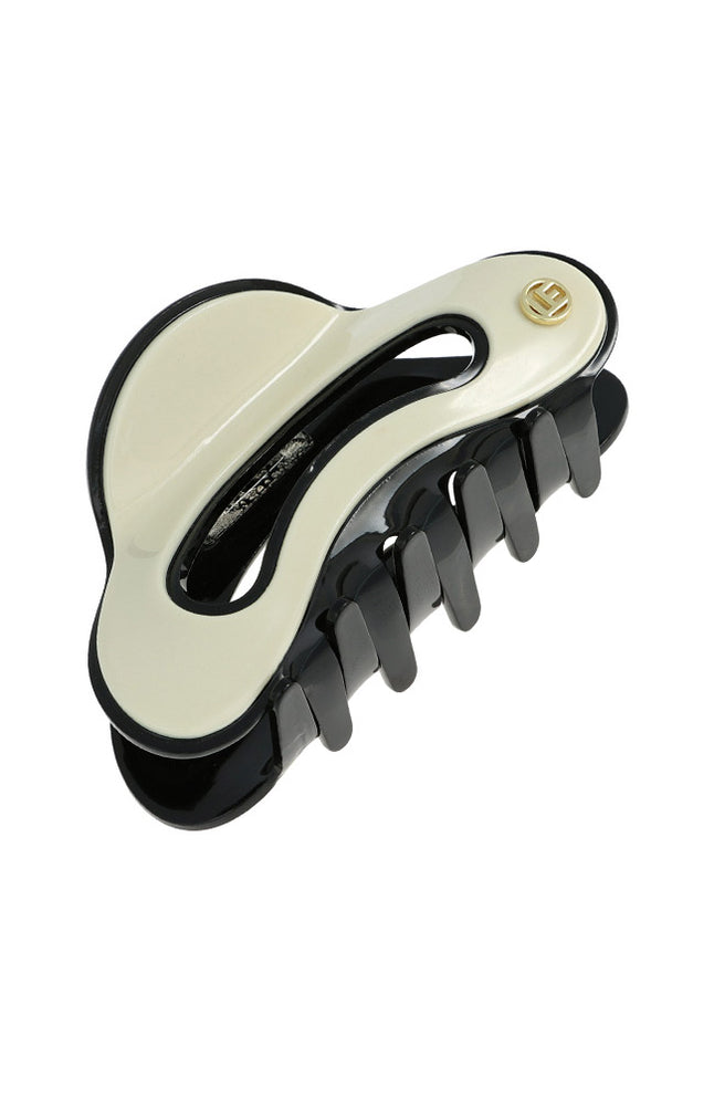 L. Erickson Grenache Claw Clip | Ivory & Black Hair Claw — France Luxe