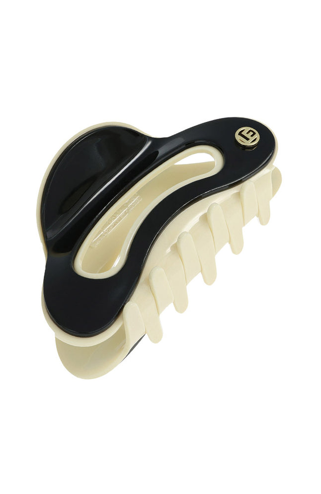 L. Erickson Grenache Claw Clip | Ivory & Black Hair Claw — France Luxe