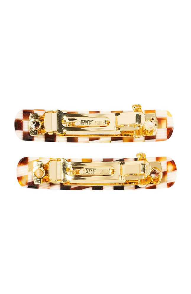 Mini Rectangle Barrette Pair | France Luxe