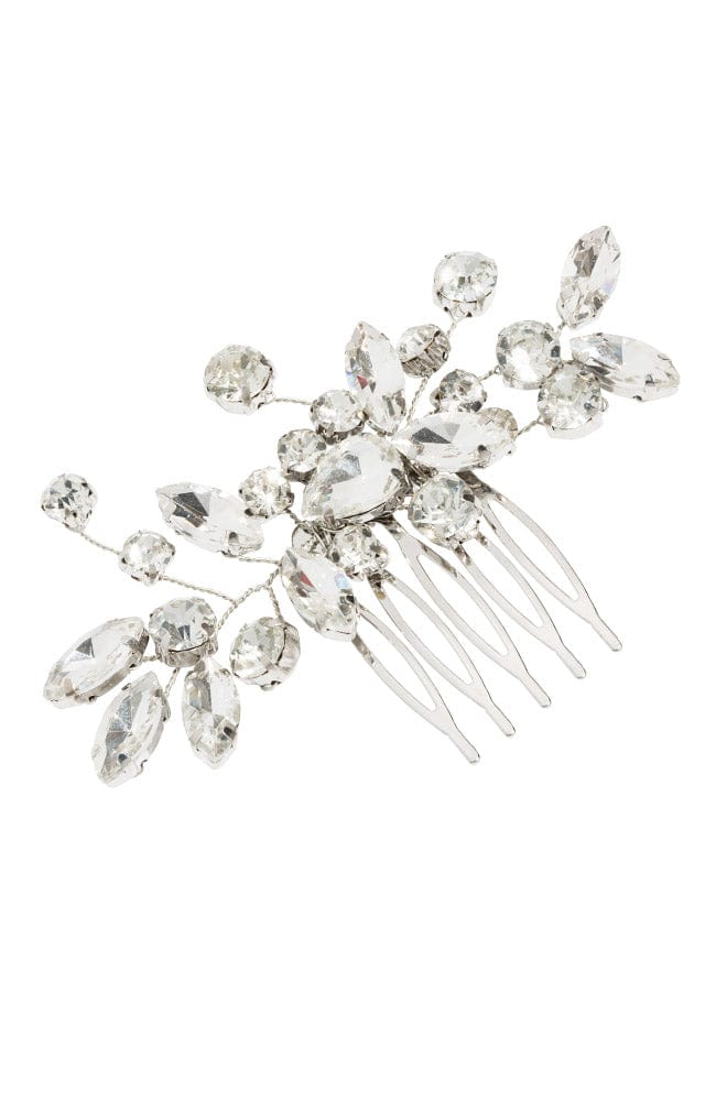 Marcella Crystal Comb, Silver | Bridal Accessories | L. Erickson ...