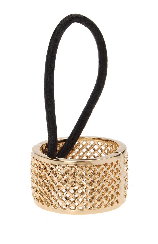 Woven Wire Ponytail Cuff with elastic hair band | L. Erickson — France Luxe