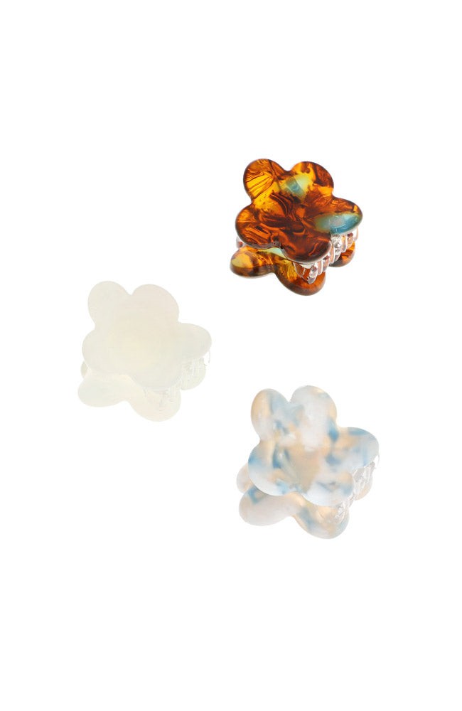 L. Erickson Honeycomb Mini Jaw Hair Clips - Set of 3 Flower-Shaped ...