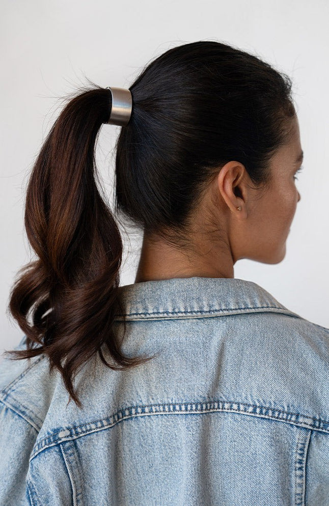 Brushed Metal Cuff Ponytail Holder — France Luxe
