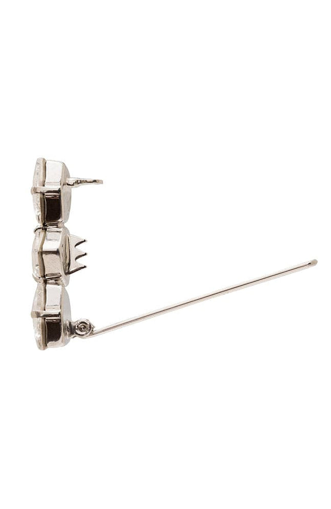 Triple Crystal Tige Boule Barrette — France Luxe