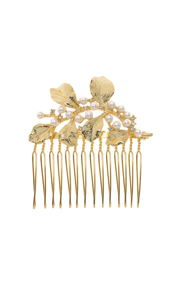 Decorative Hair Comb, Eevi Pearl and Metal Side Comb — France Luxe