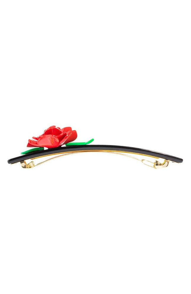 Black & Red Rose Barrette Hair Clip | L. Erickson — France Luxe